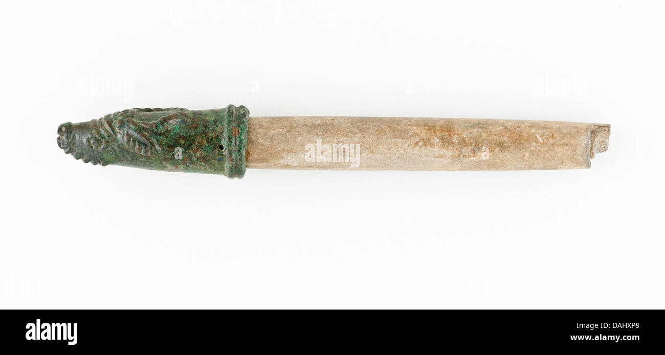 This whetstone socket, made of bronze, was used in ancient times to ...