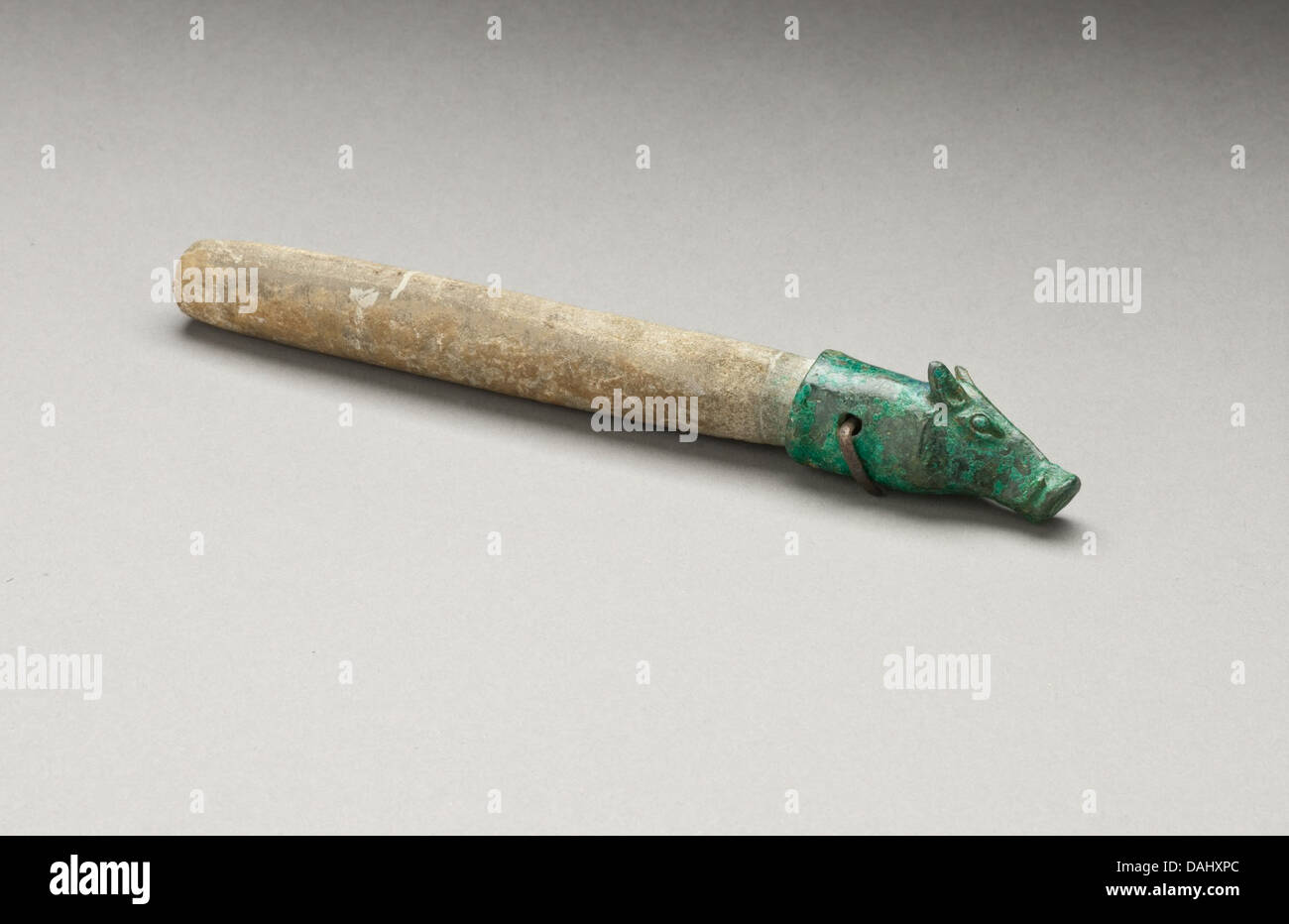 A whetstone socket from ancient times, used for sharpening tools ...