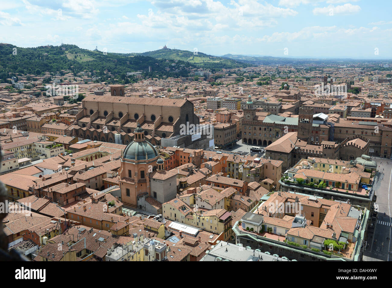 Bologna Italy aerial view of city Stock Photo - Alamy