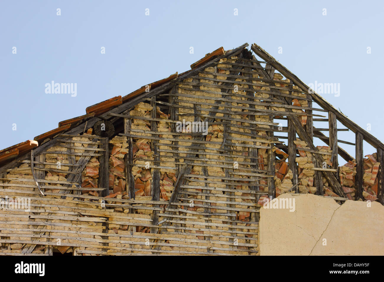 Abandoned and destroyed old building by erosion Stock Photo - Alamy