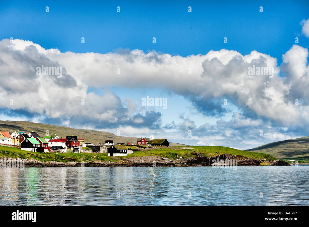 The village Sandur on Sandoy Island Stock Photo - Alamy