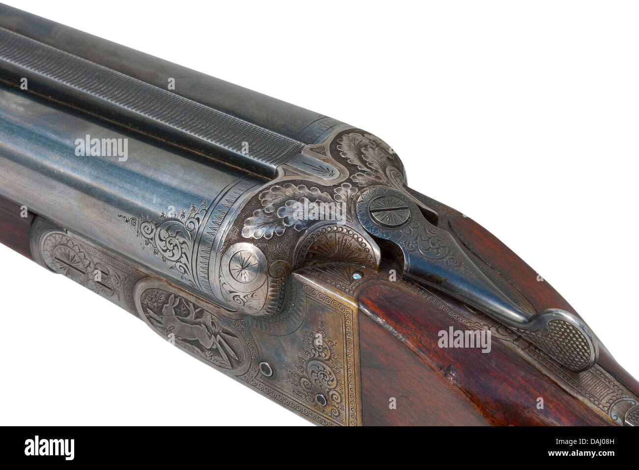 Hunting vintage rifle isolated on white background Stock Photo - Alamy