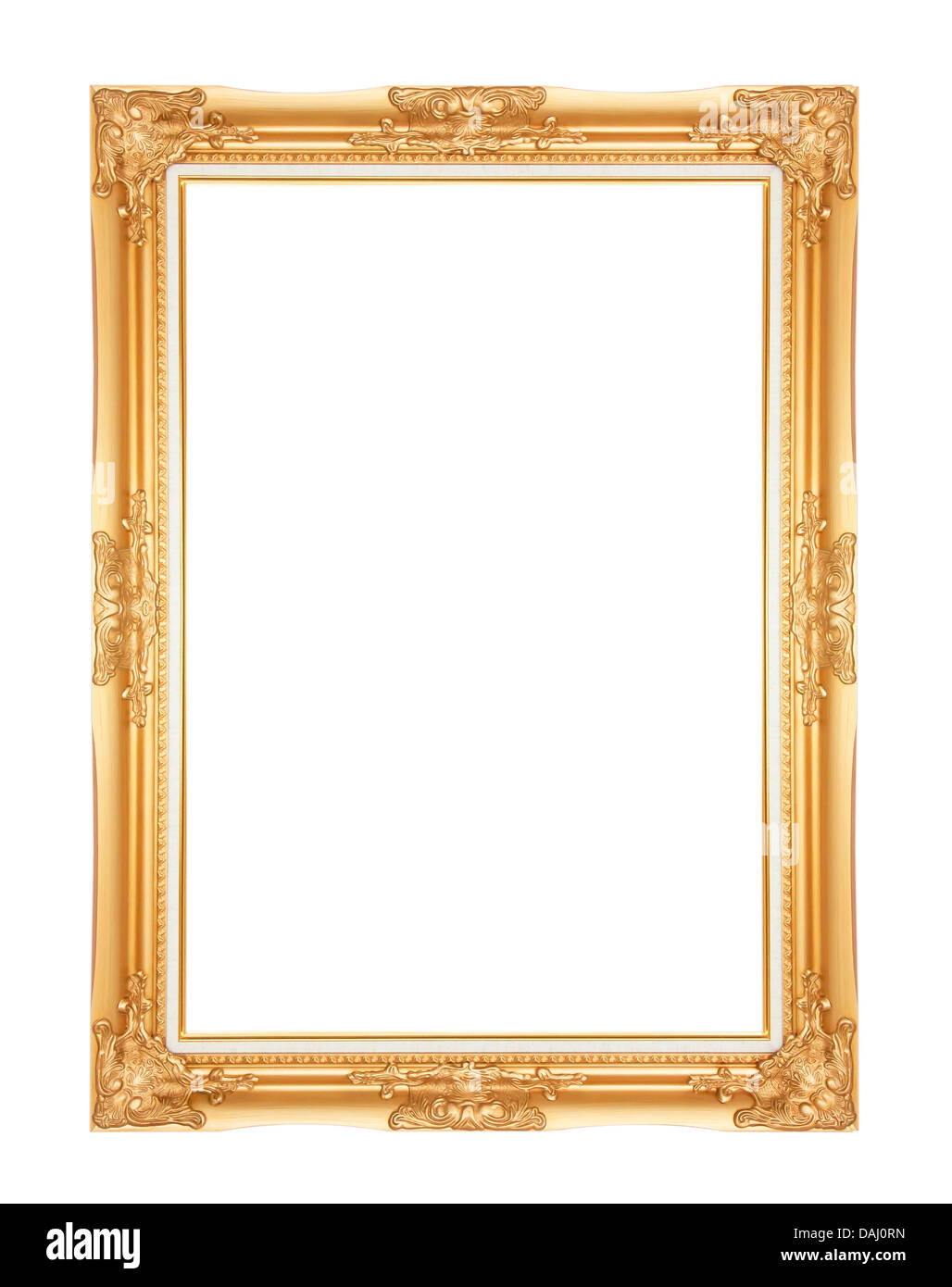 Gold frame on white stand Cut Out Stock Images & Pictures - Alamy