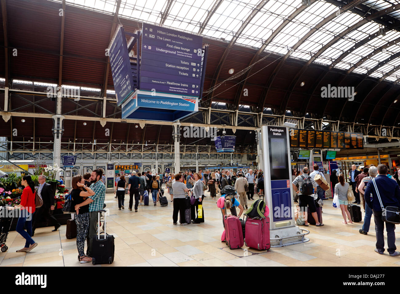 interior of paddington overground national rail train station london ...