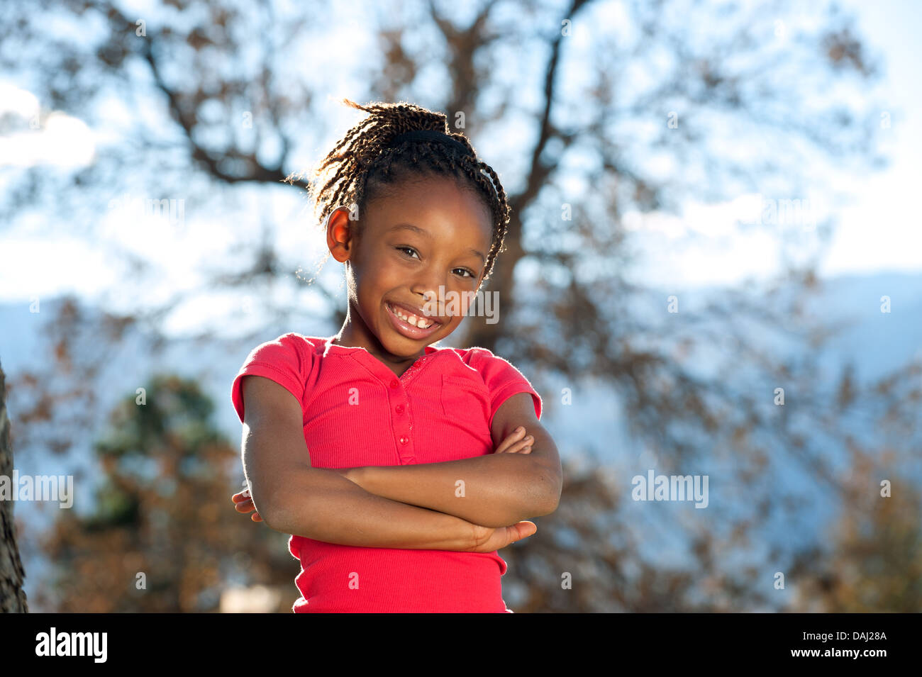 Happy African American girl Stock Photo - Alamy