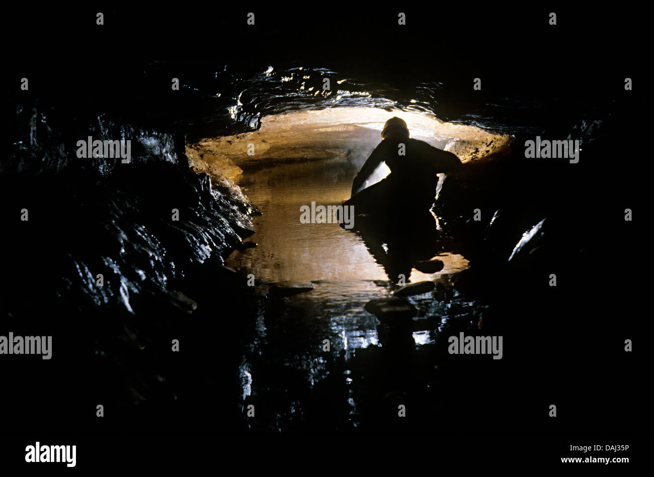 Cave passage in Ogof Clogwyn, Clydach Gorge, Wales, UK Stock Photo - Alamy