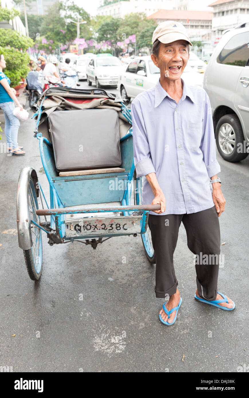 Portrait of a Cyclo Driver Stock Photo - Alamy