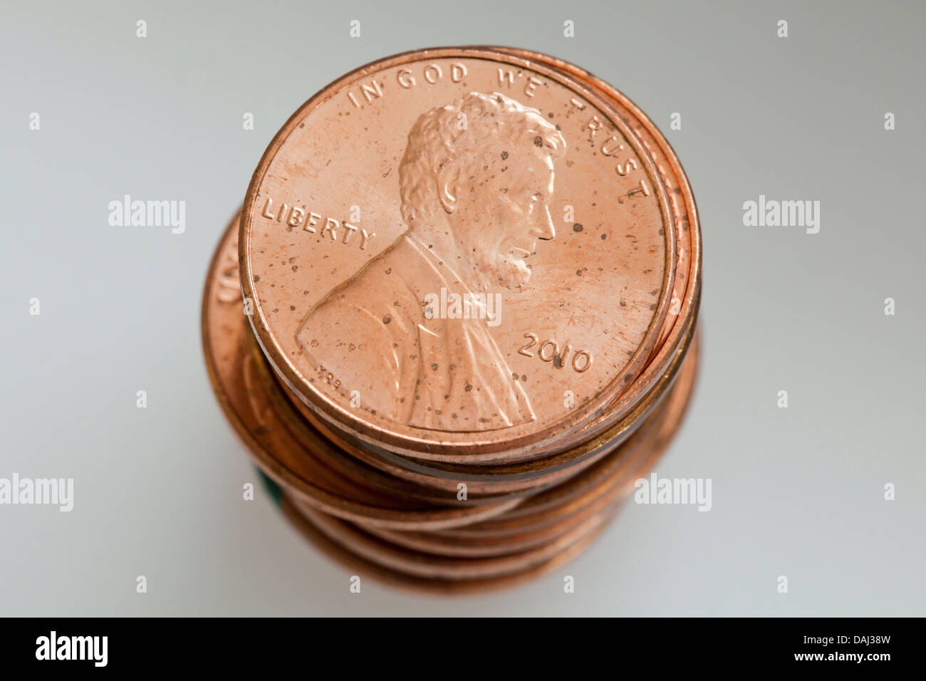 Stack of pennies Stock Photo - Alamy