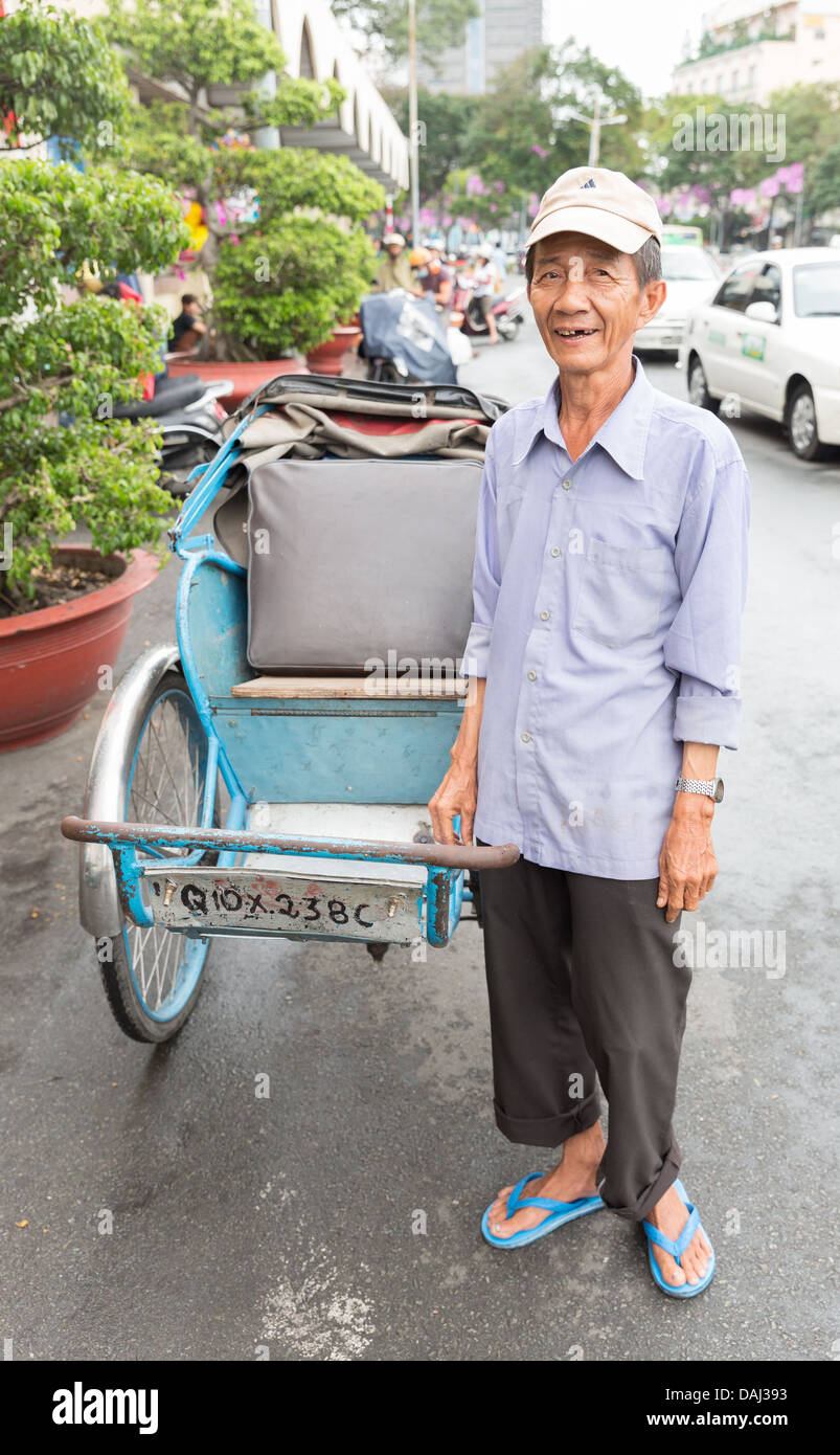 Portrait of a Cyclo Driver Stock Photo - Alamy