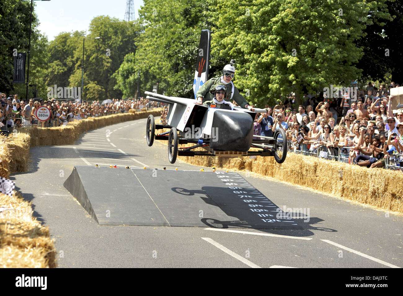 London, UK. 14th July, 2013. The soapbox vehicle for the RAF team ...