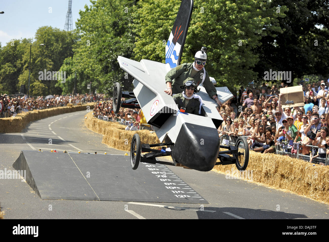 London, UK. 14th July, 2013. The soapbox vehicle for the RAF team ...