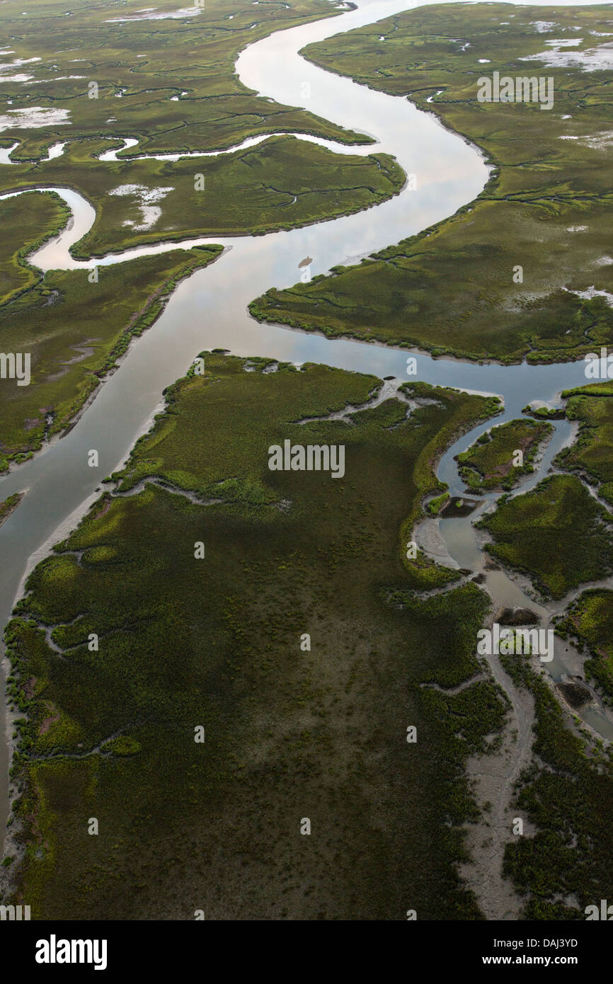 Aerial marsh waterway sunrise hi-res stock photography and images - Alamy