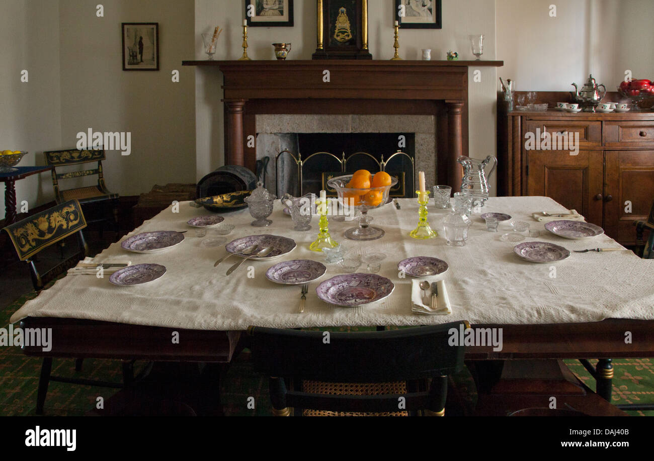 A restored officer's dining room at Fort Scott, Kansas,2013 Stock Photo ...