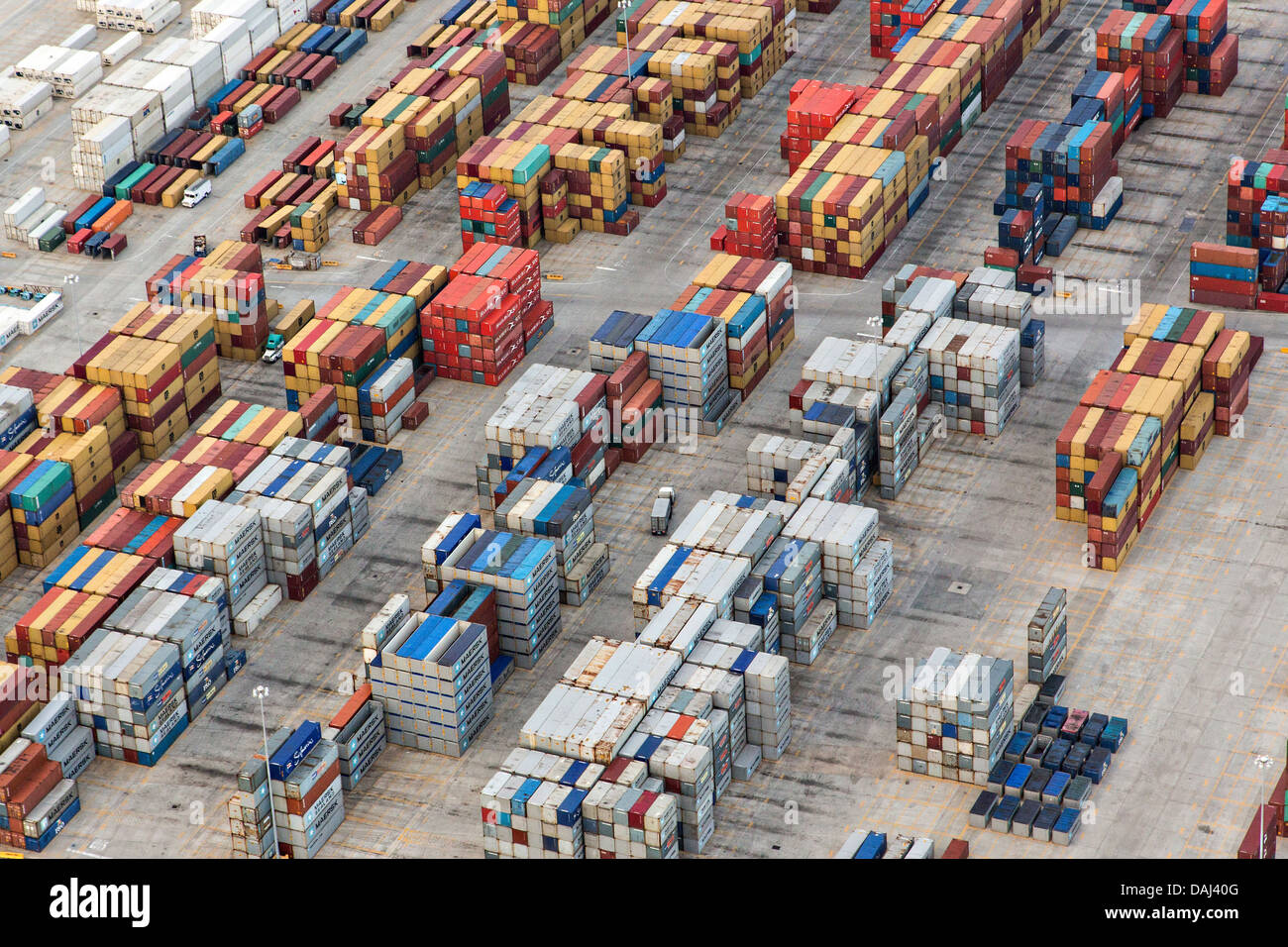 Aerial view of the Port of Charleston Wando Terminal in Charleston, SC ...