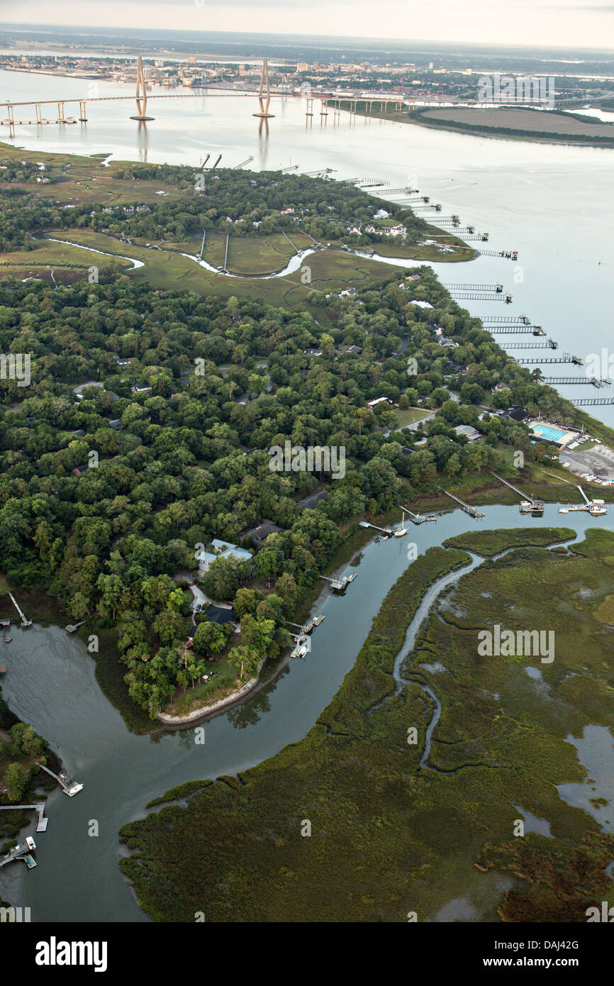 Aerial view of the salt marsh in Charleston, SC Stock Photo - Alamy