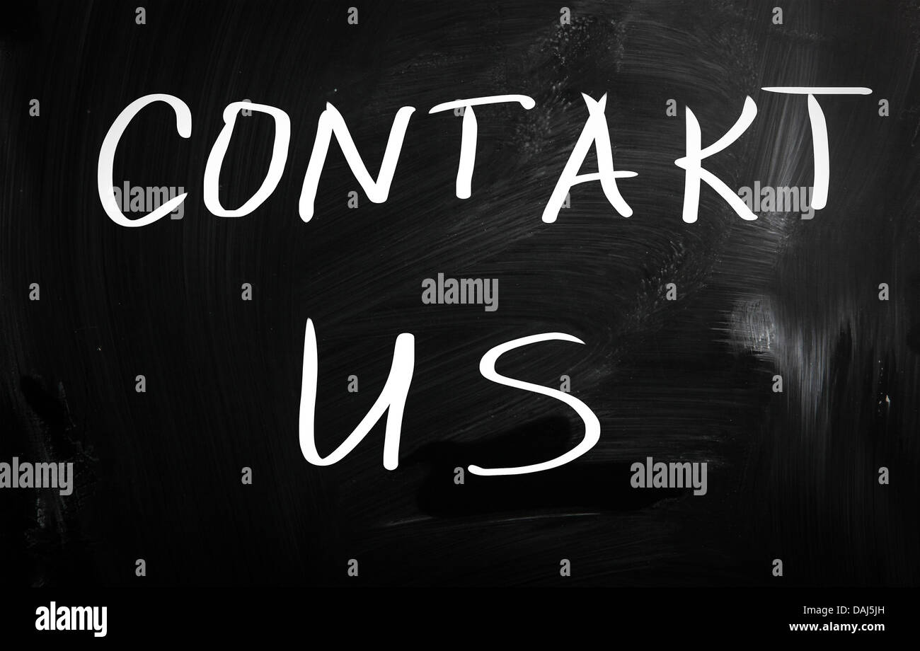 Contact Us handwritten with white chalk on a blackboard Stock Photo - Alamy