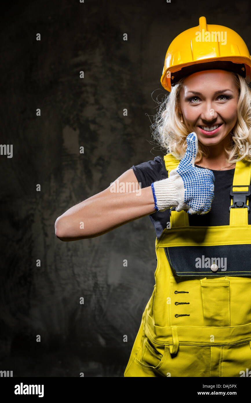 Attractive builder woman Stock Photo - Alamy