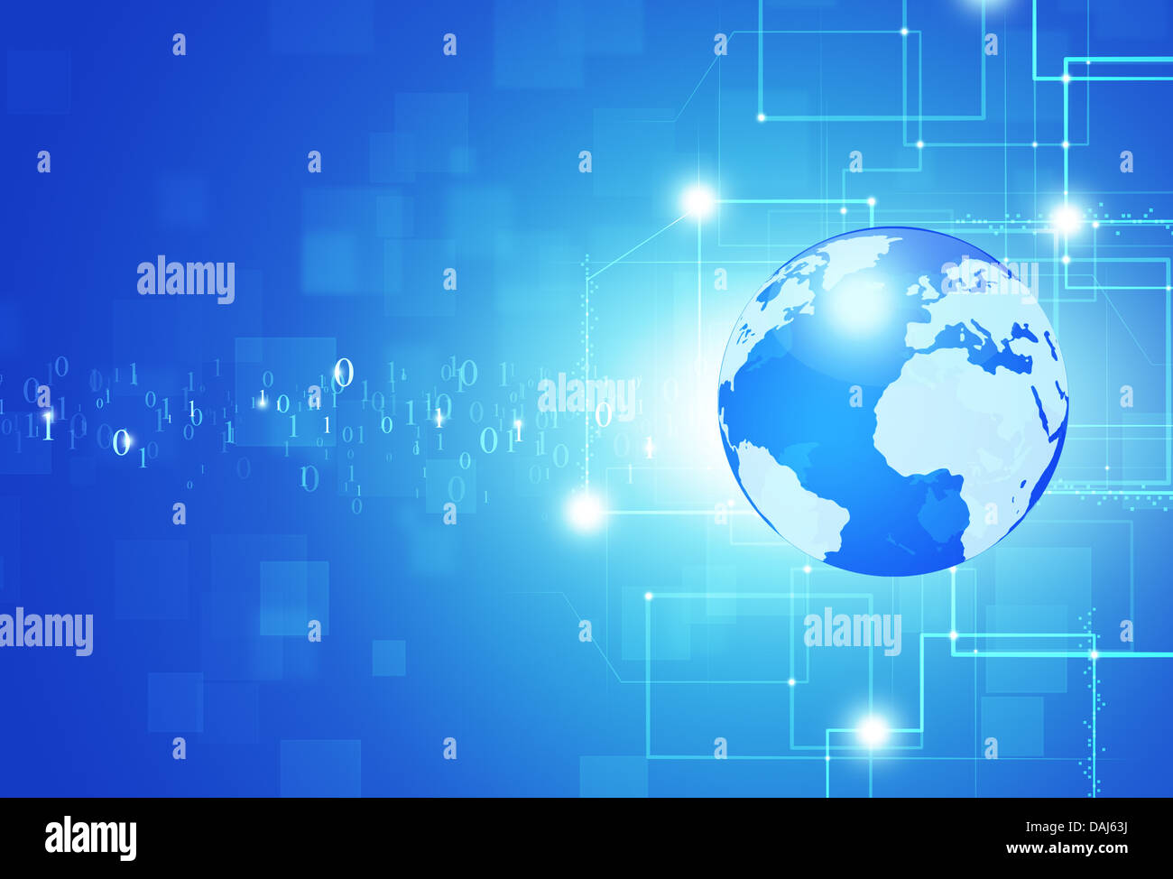 abstract technology digital binary code information blue background ...