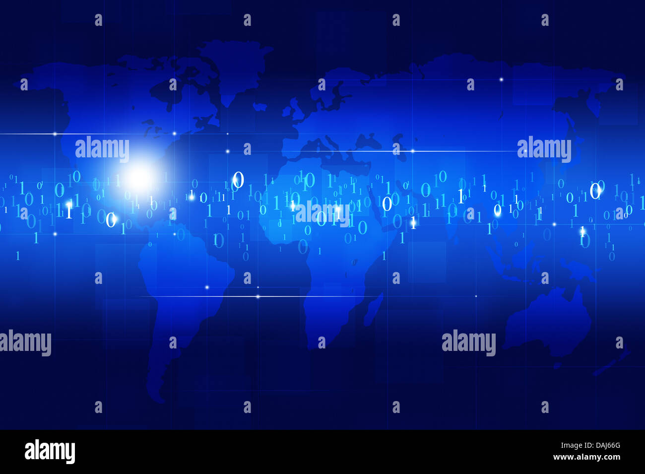 World map binary code numbers hi-res stock photography and images - Alamy