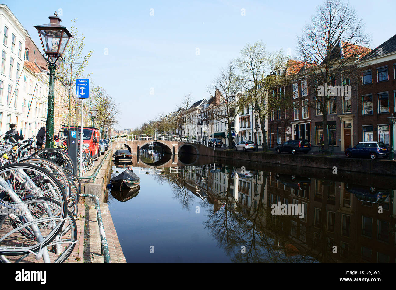 Leiden, canal, town, landscape Stock Photo - Alamy