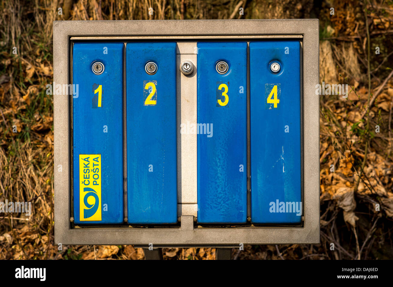 post box, blue Stock Photo - Alamy