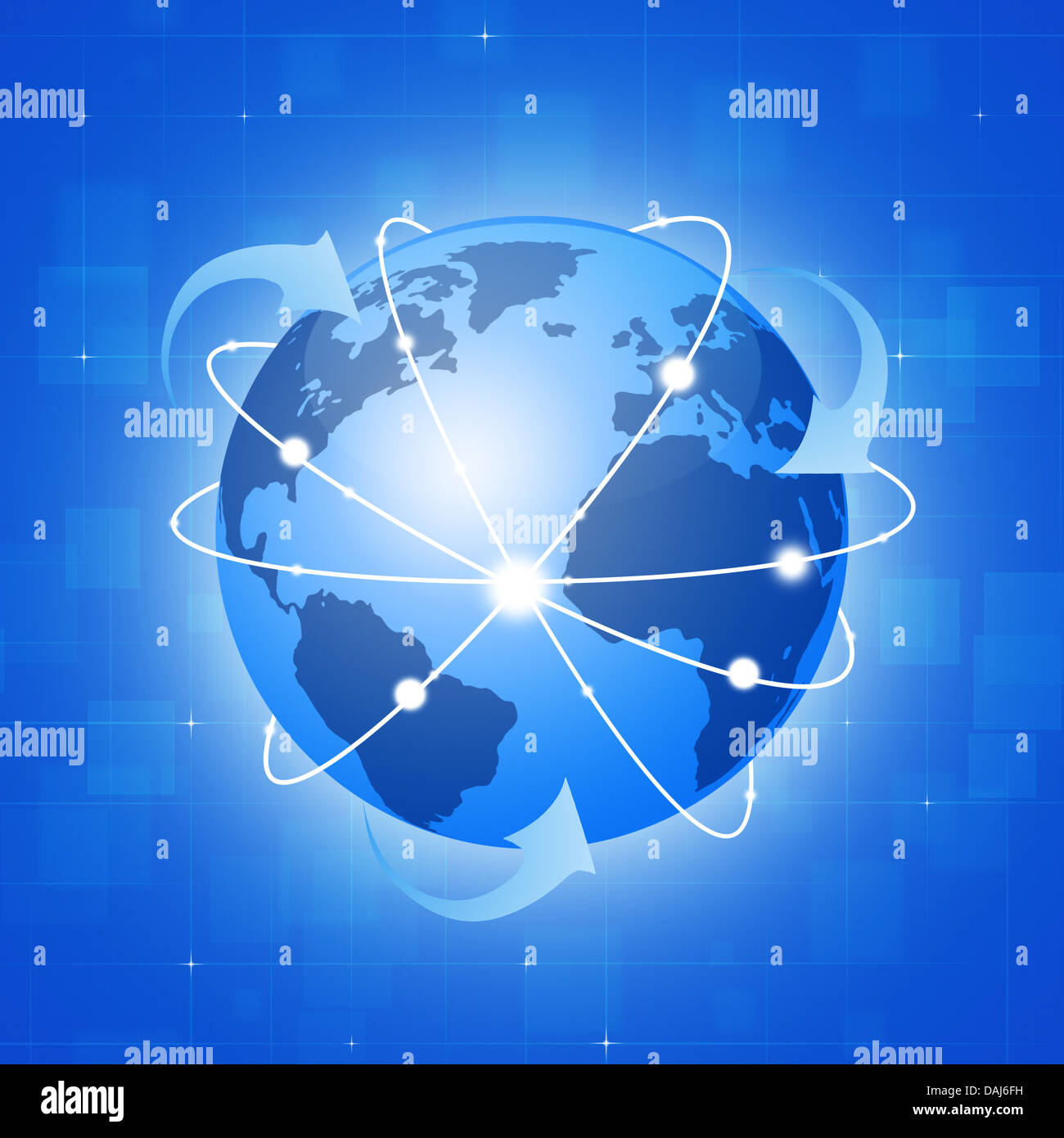 abstract technology world global wide business connection blue ...