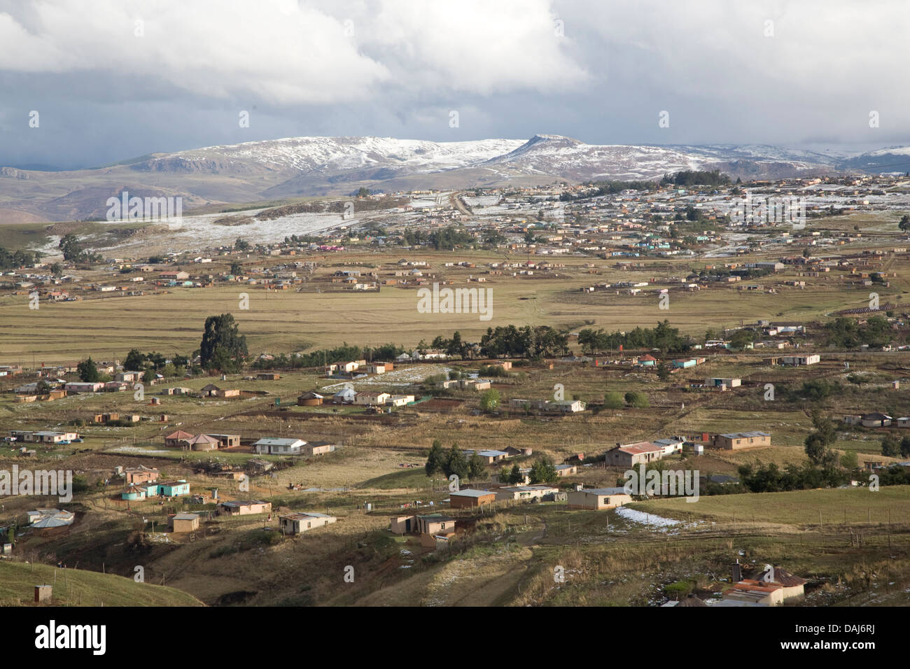 Snow brushing the hills above the Elandskop rural area near Boston in ...
