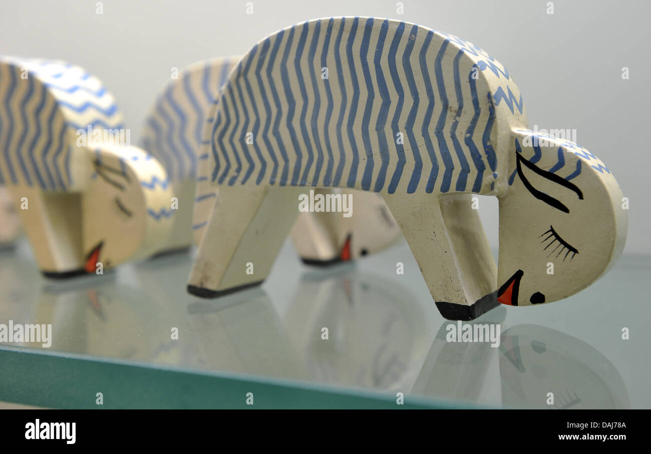 Toy sheep dating 1920s are on display in the exhibition 'Czech Cubism ...