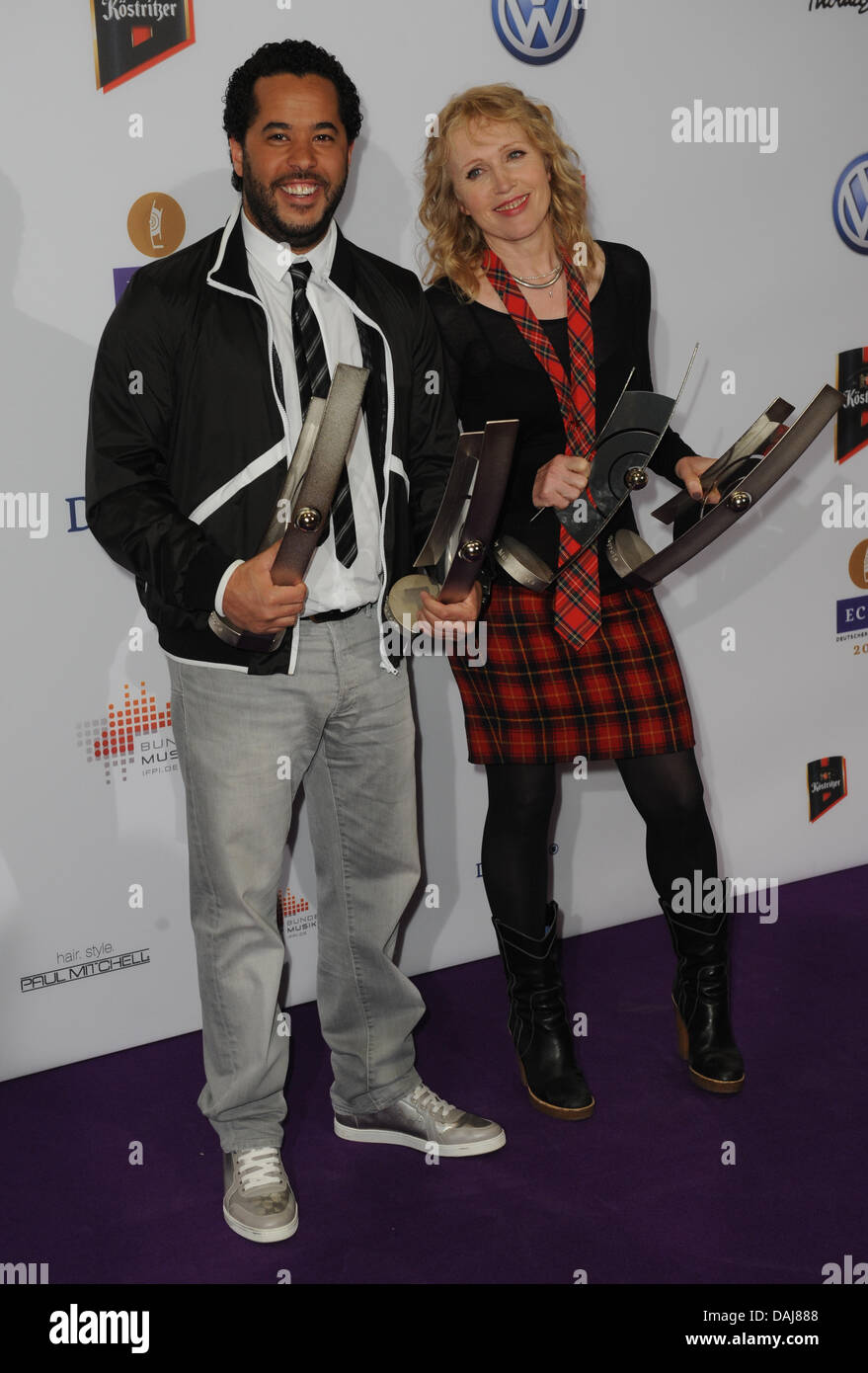 German band 'Ich + Ich' with Adel Tawil (L) and Annette Humpe pose with ...