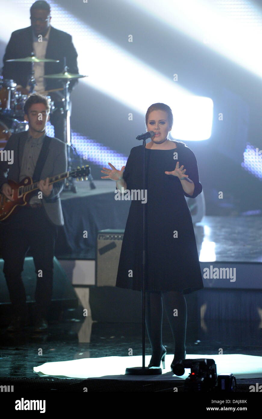 British singer Adele performs on stage at the 2011 Echo Music Awards ...