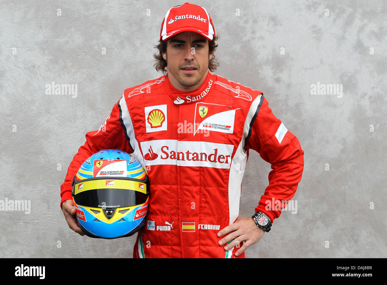 Spanish Formula One driver Fernando Alonso of Scuderia Ferrari smiles ...