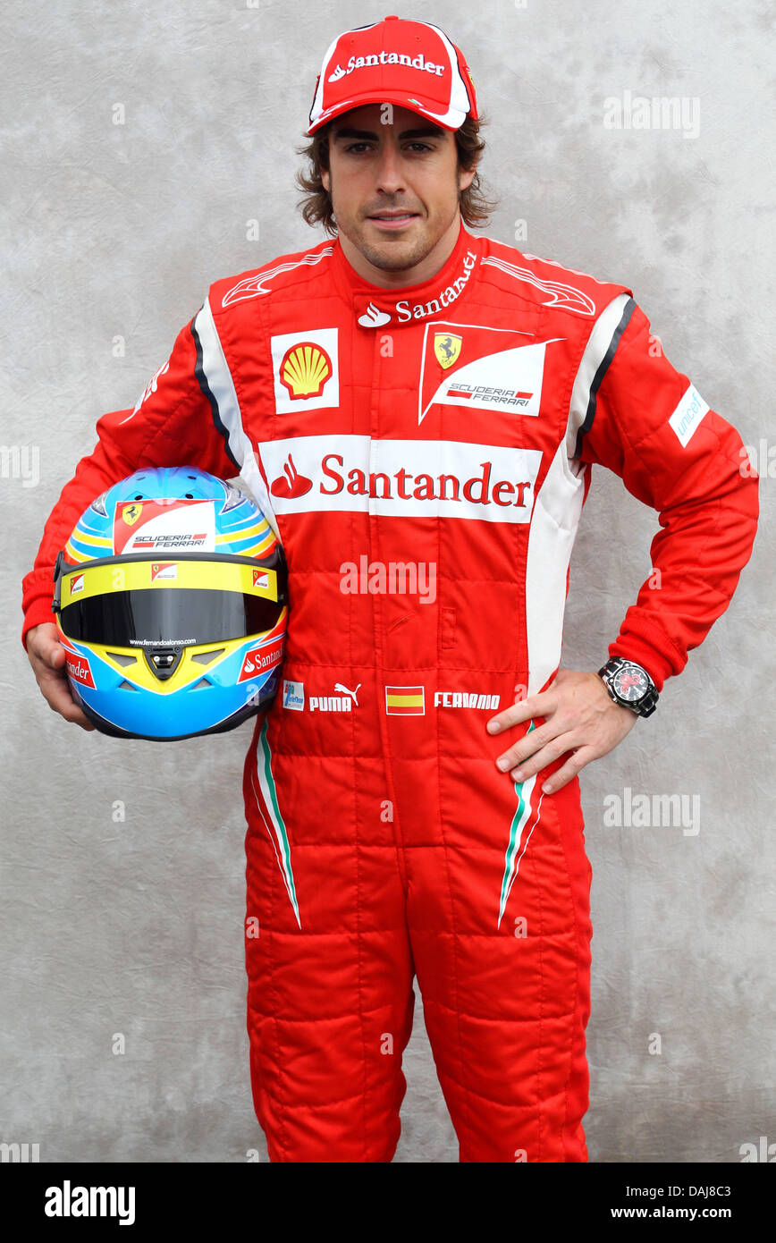 Spanish Formula One driver Fernando Alonso of Scuderia Ferrari smiles ...