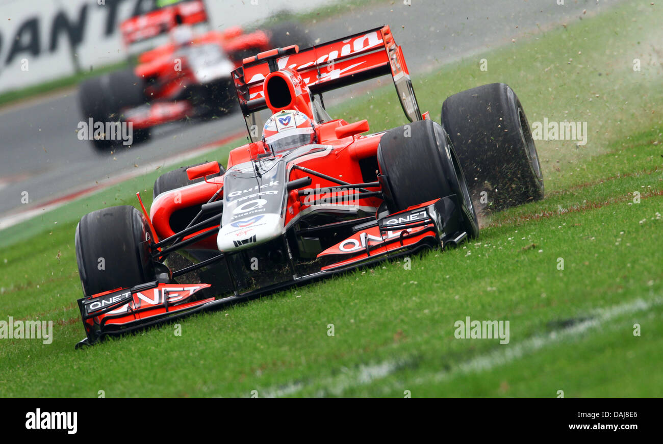 German Formula One driver Timo Glock of Virgin racing misses the way ...