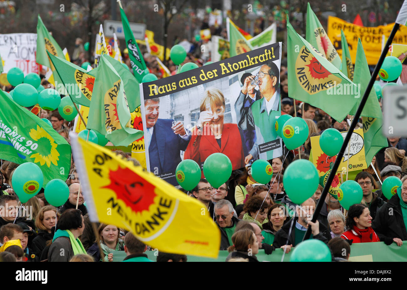 Ten thousands of anti-nuclear protesters participate in a rally in ...