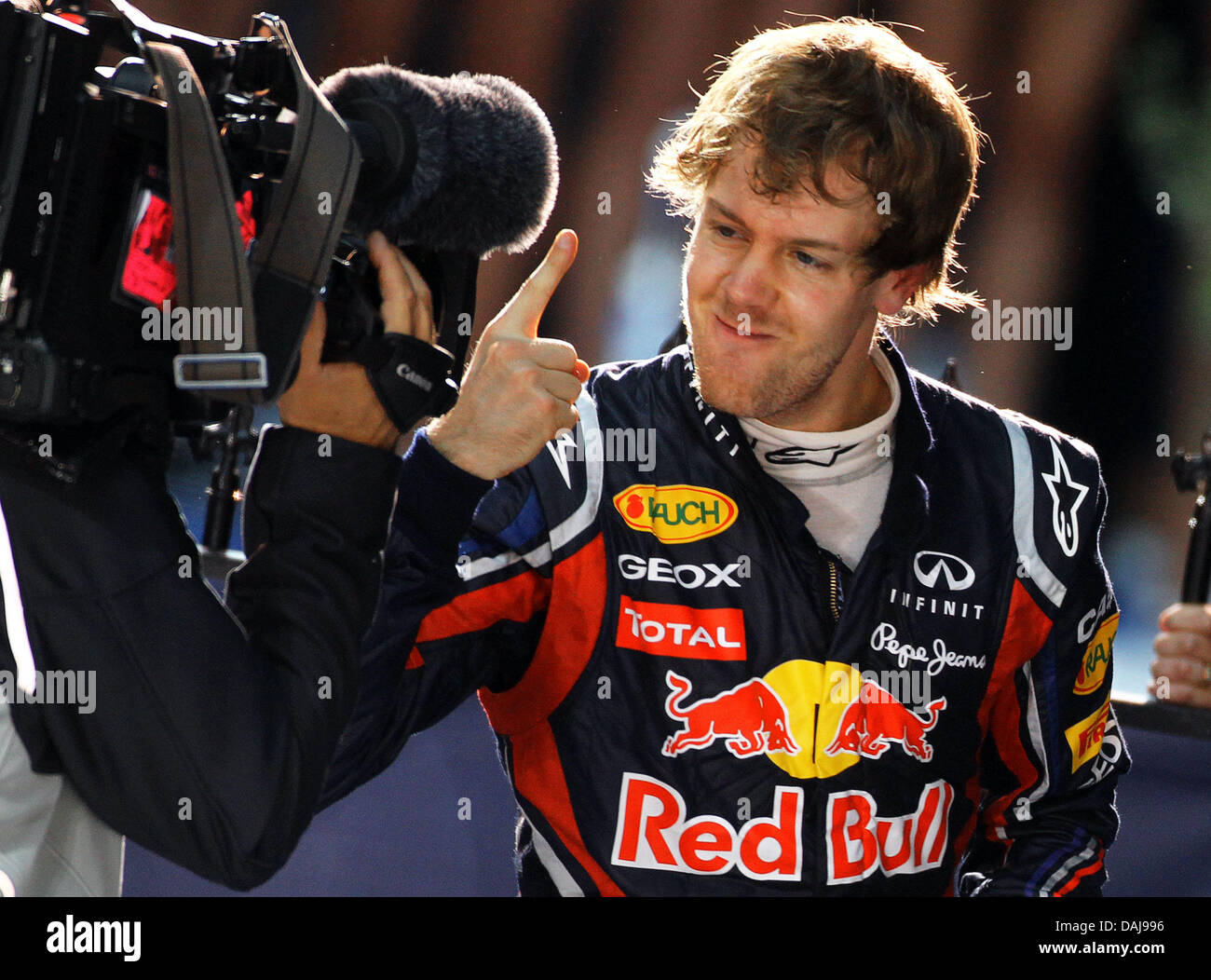 The picture shows the German Formula One driver Sebastian Vettel of Red ...