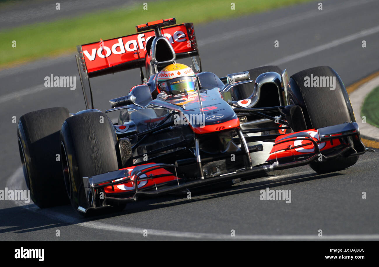 The picture shows British Formula One driver Lewis Hamilton of McLaren ...