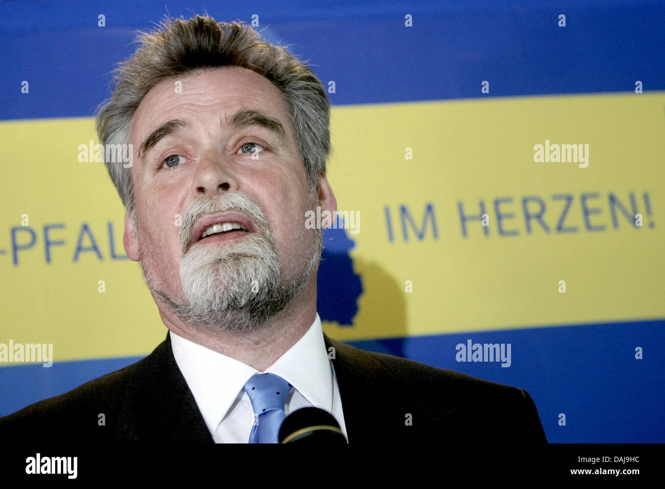 The FDP's top candidate Herbert Mertin gives a statement after the ...