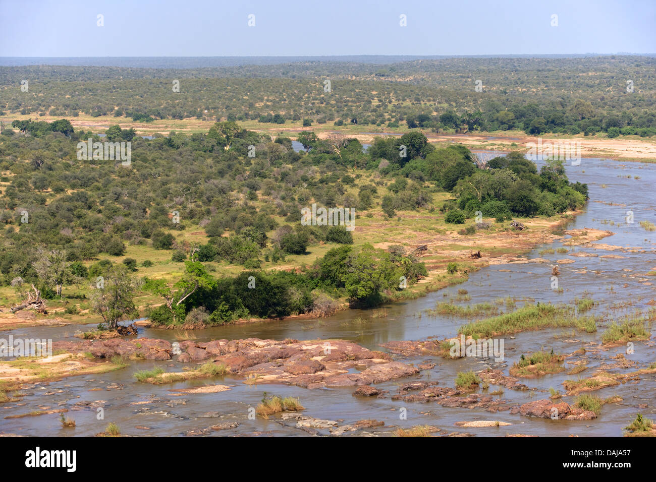The Olifants River as seen from the Olifants rest camp, Kruger National ...