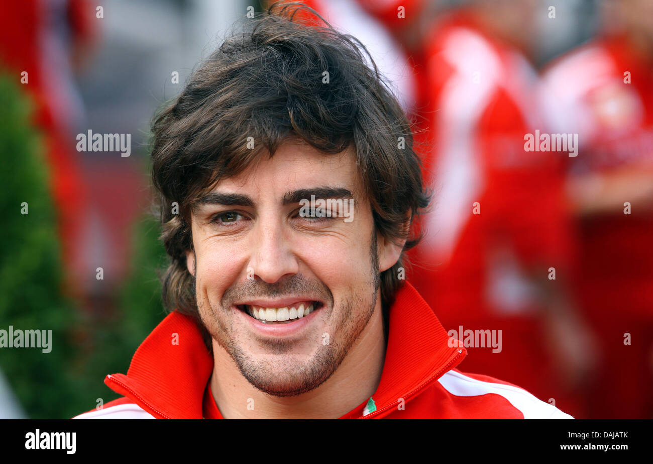 Spanish Formula One driver Fernando Alonso of Ferrari smiles during the ...