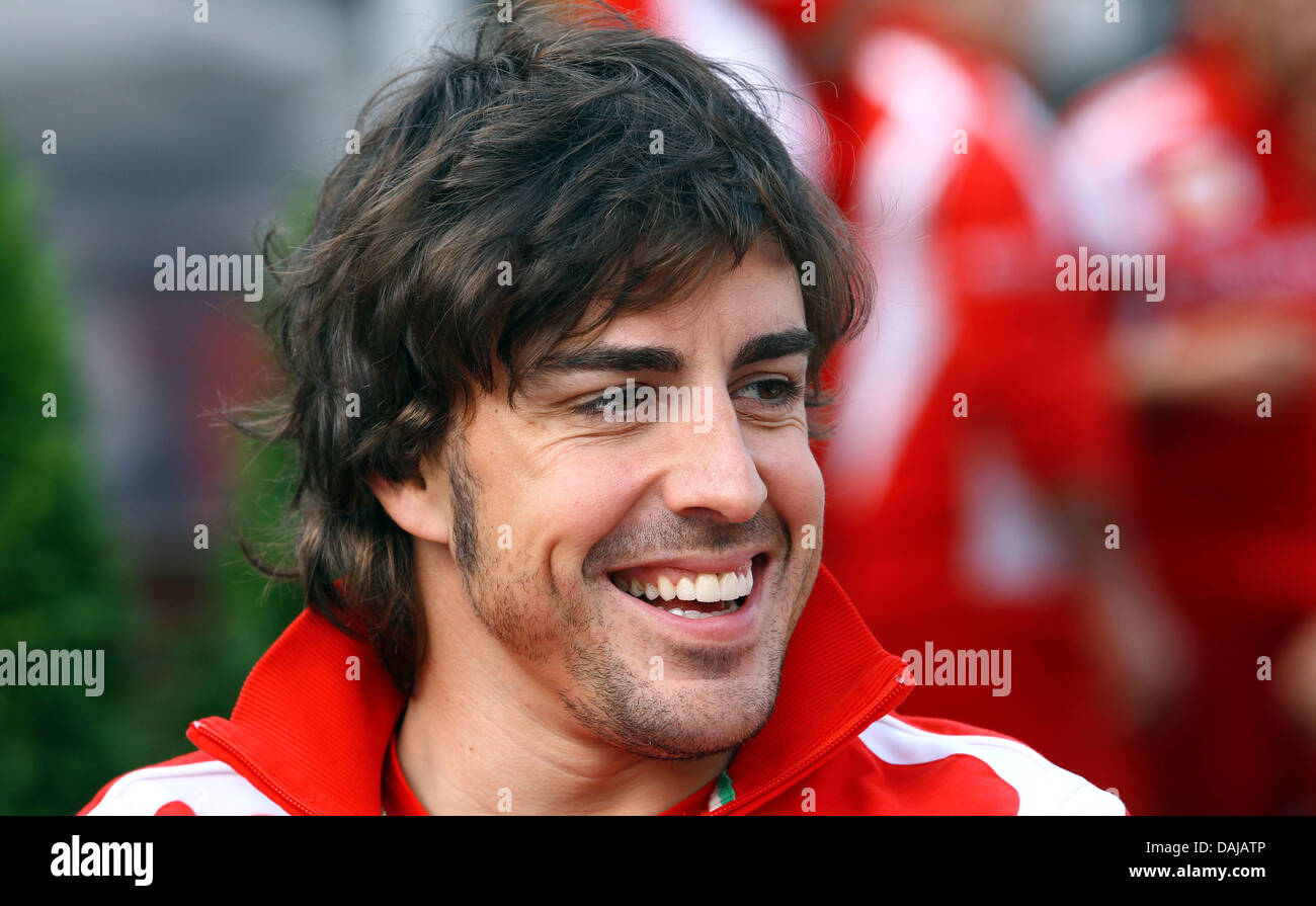 Spanish Formula One driver Fernando Alonso of Ferrari smiles during the ...