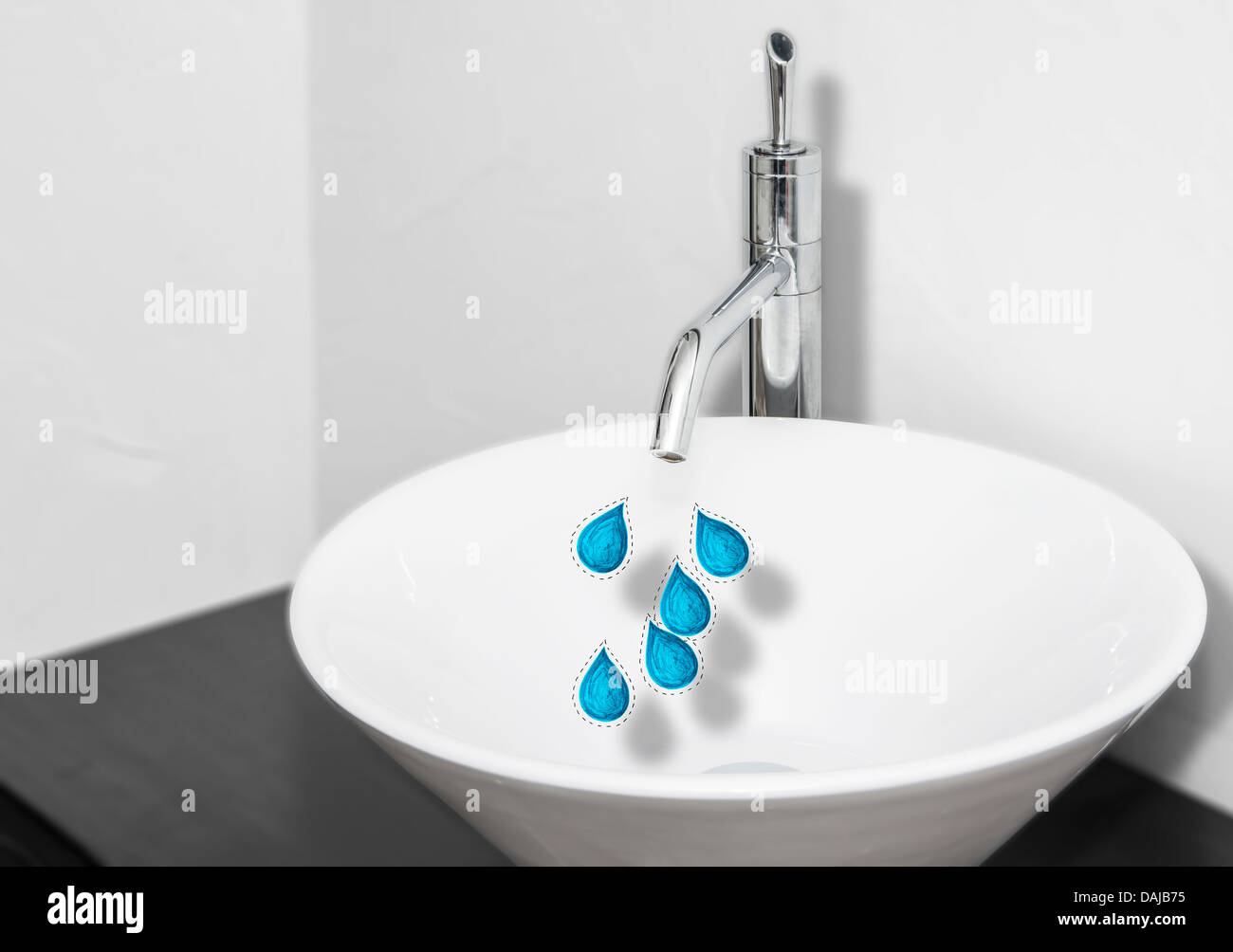Germany, North Rhine Westphalia, Water drop falling from tap Stock ...