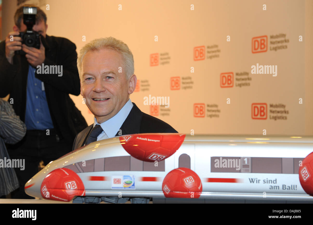 The CEO of Deutsche Bahn AG (German Railways), Ruediger Grube, poses at ...