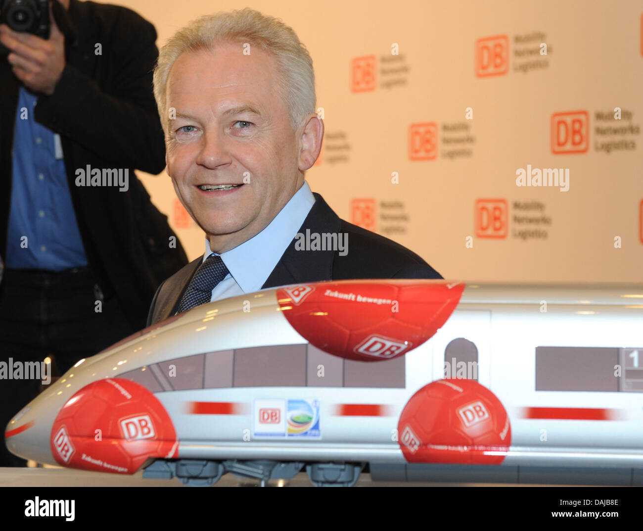 The CEO of Deutsche Bahn AG (German Railways), Ruediger Grube, poses at ...
