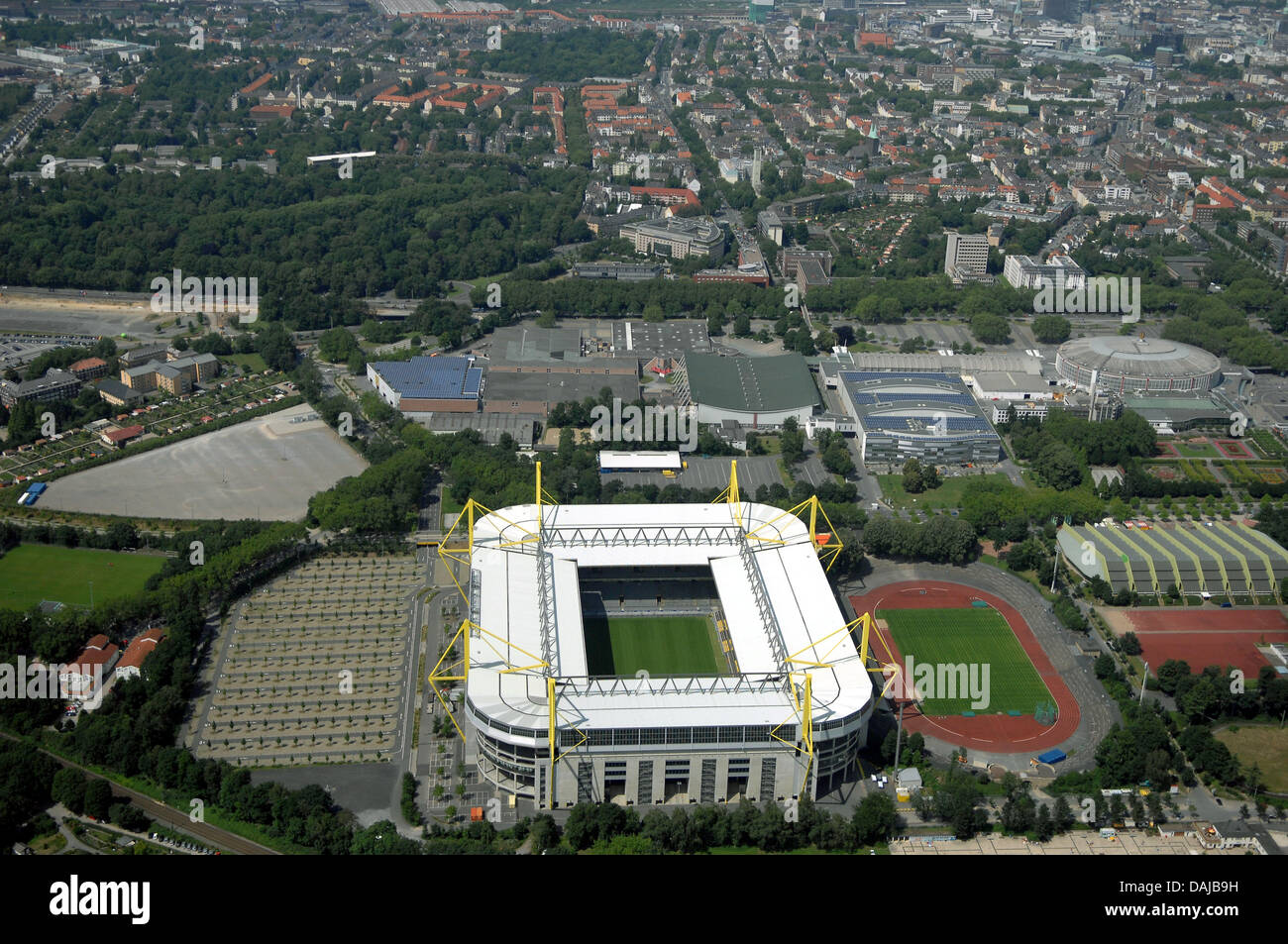 An archive photo dated 30 June 2008 shows the soccer stadium of the ...