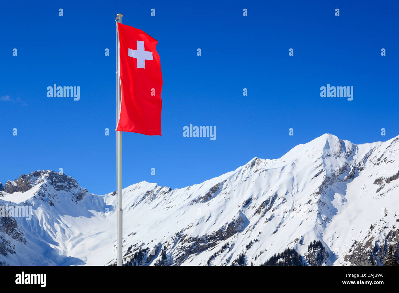 Snow flags in snowy mountain landscape hi-res stock photography and ...