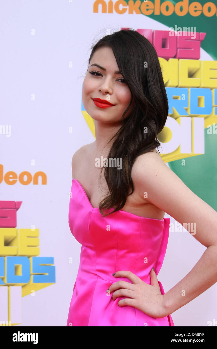 American teen actress and pop singer Miranda Cosgrove attends the ...