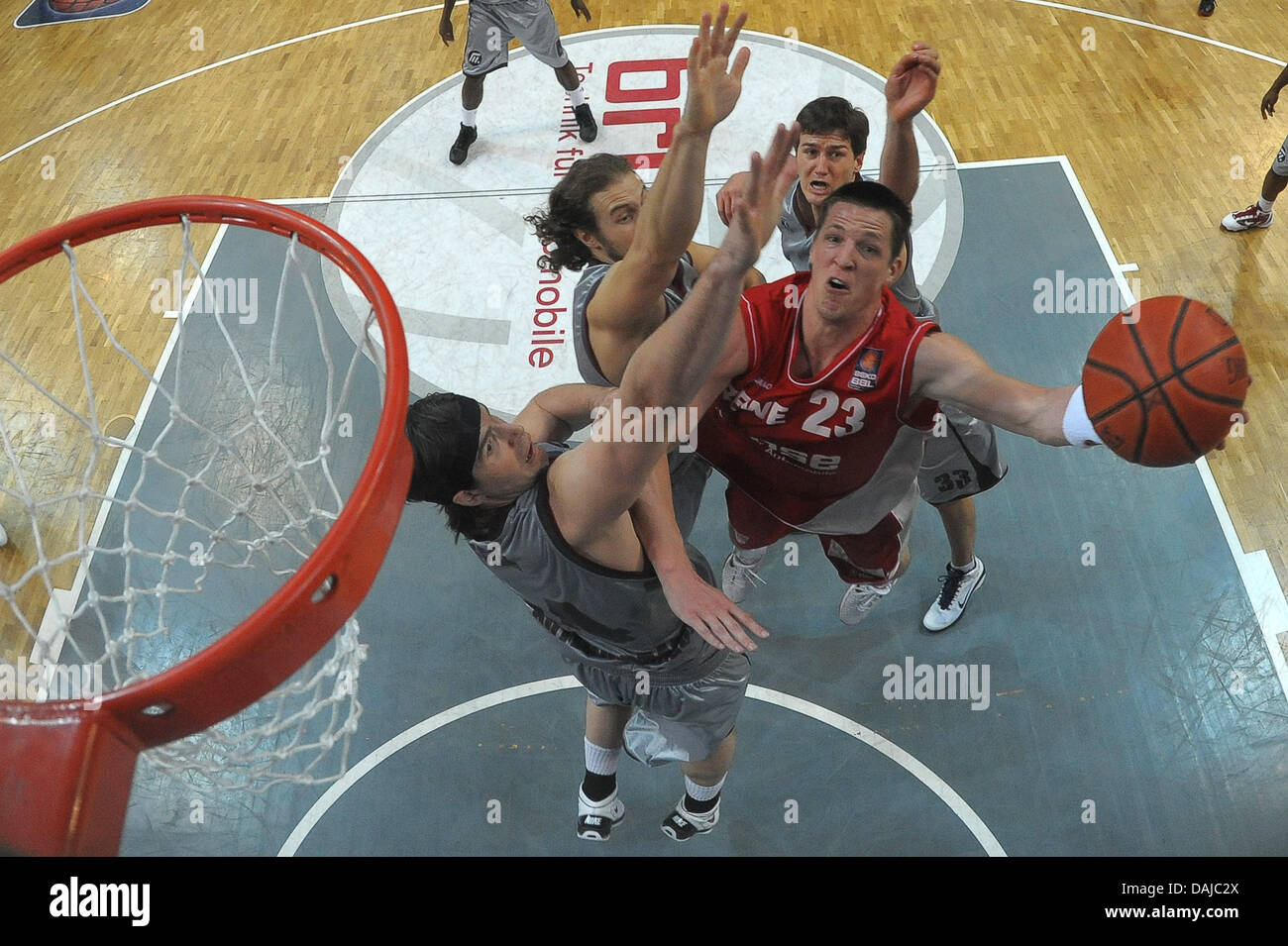 Bamberg's Casey Jacobsen goes for a lay-up during the BBL Cup ...