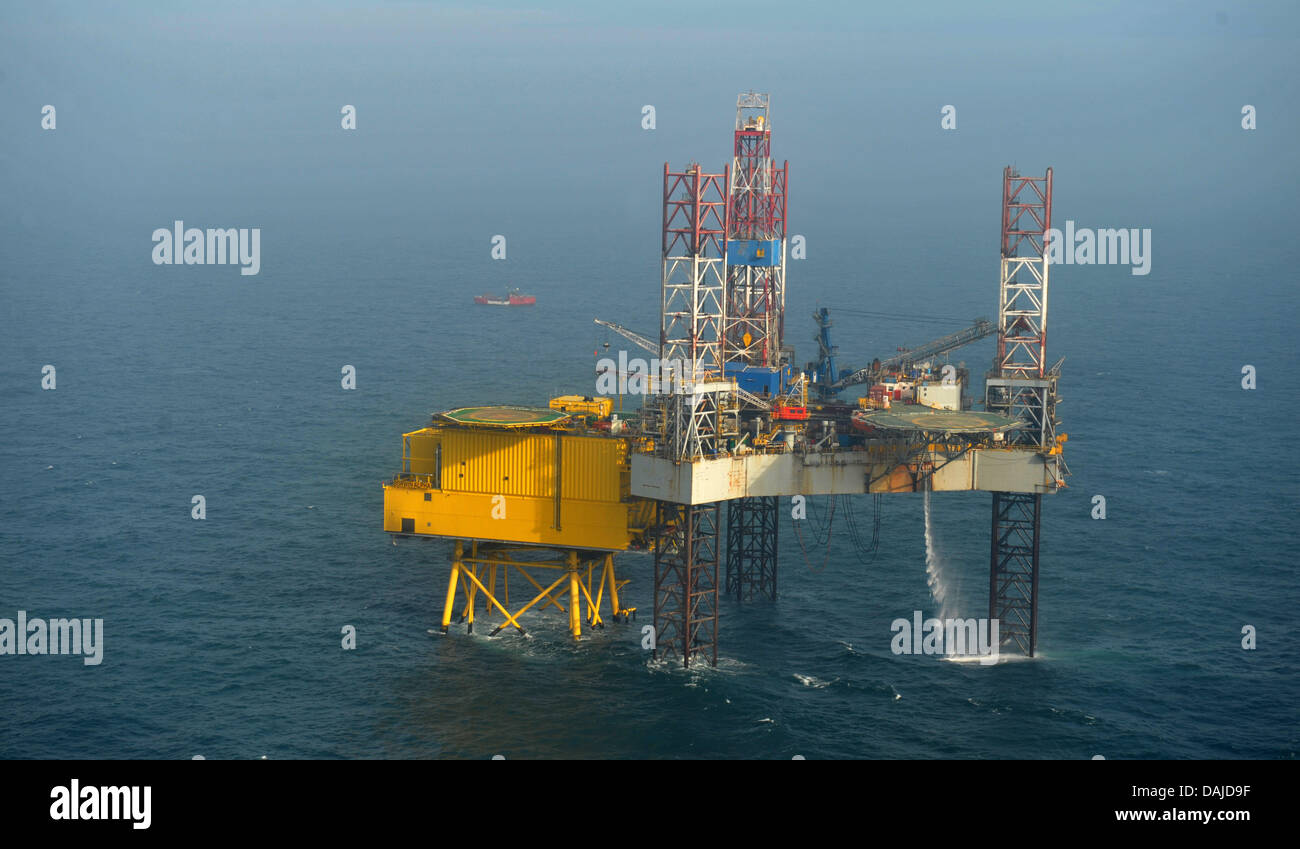 The working platform BARD 1 of the Offshore Windpark is pictured at the ...