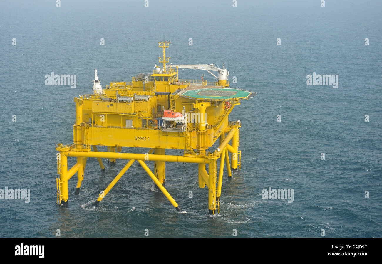 The working platform BARD 1 of the Offshore Windpark is pictured at the ...