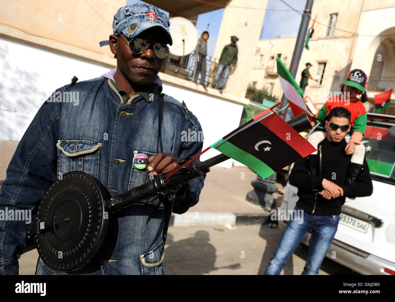Libyan's demonstrate aginst Muammar Gaddafi in Benghazi, Libya, 06 ...